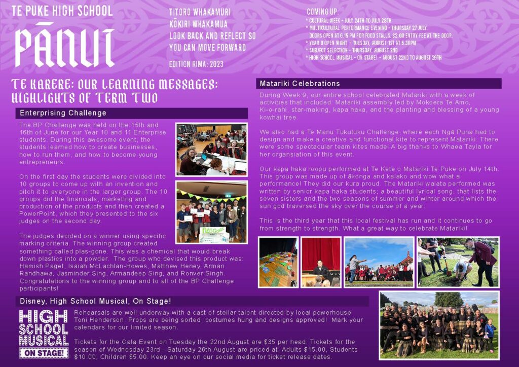 Panui Edition 5 2023 – Te Puke High School