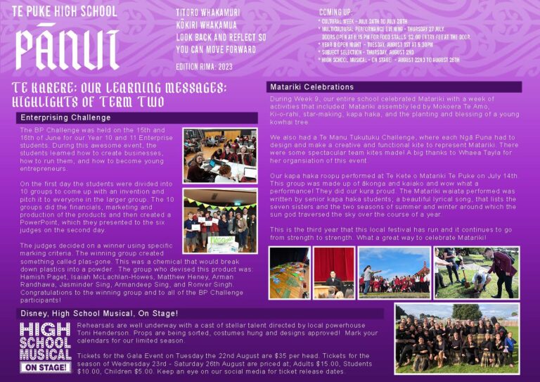 Panui Edition 5 2023 – Te Puke High School